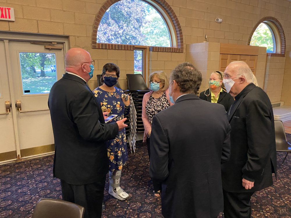 Bishop elect-Byrne speaks with Springfield Bishop Emeritus Timothy ...