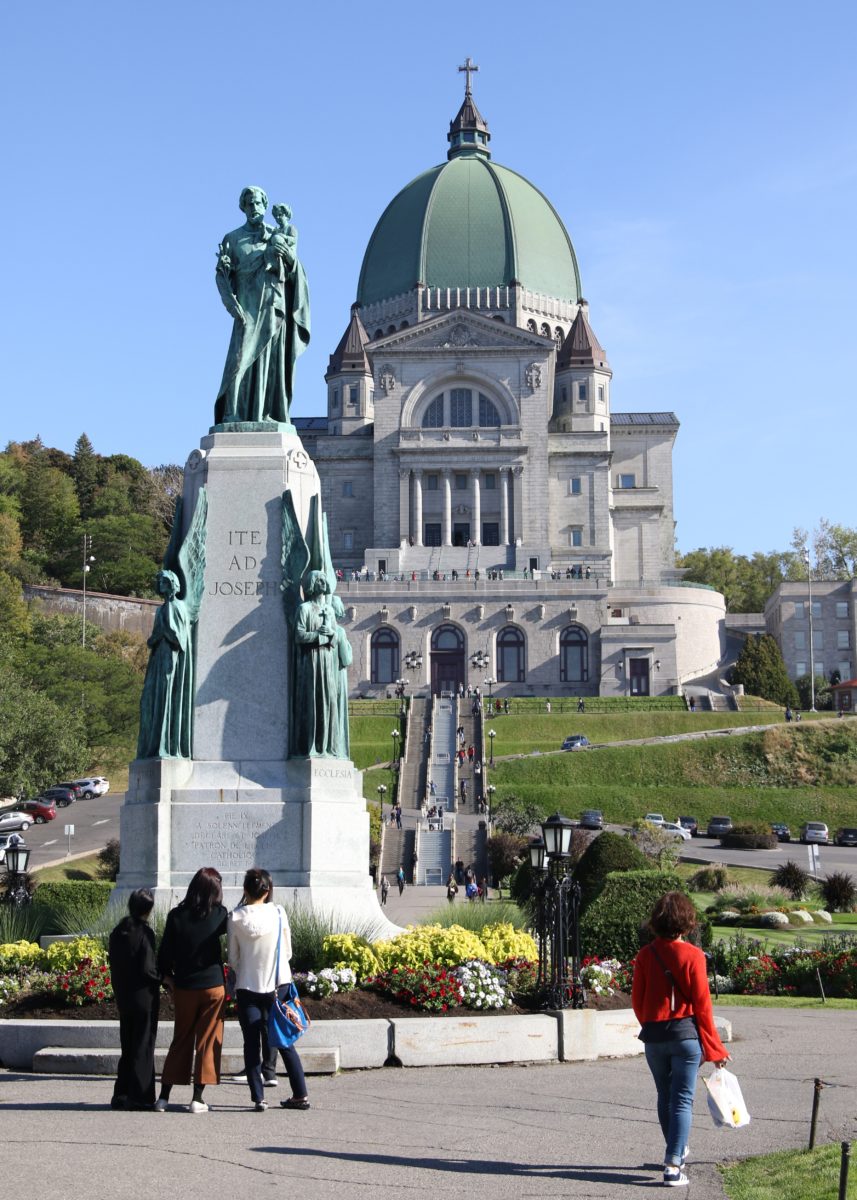 Visitors are seen outside St. Joseph’s Oratory in Montreal in this 2017 ...