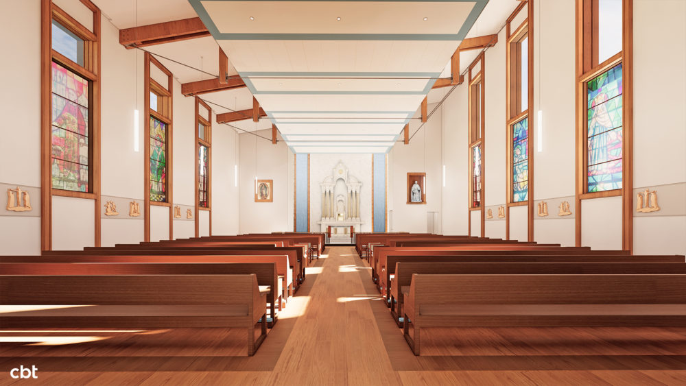An artist rendering of the chapel in the planned new facility for the ...