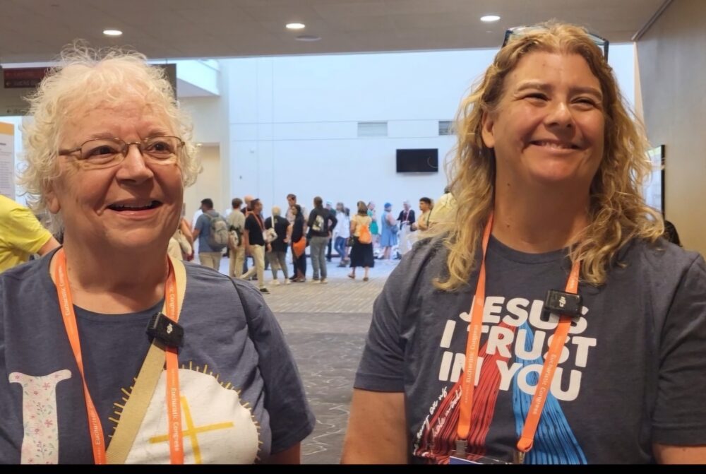 Lisa Saloio and Karen Audette, from St. Elizabeth Parish in Ludlow, are ...