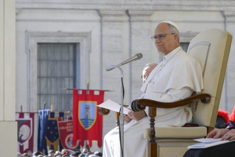 Pope Leo XIV holds a Jubilee general audience in St. Peter’s Square at ...